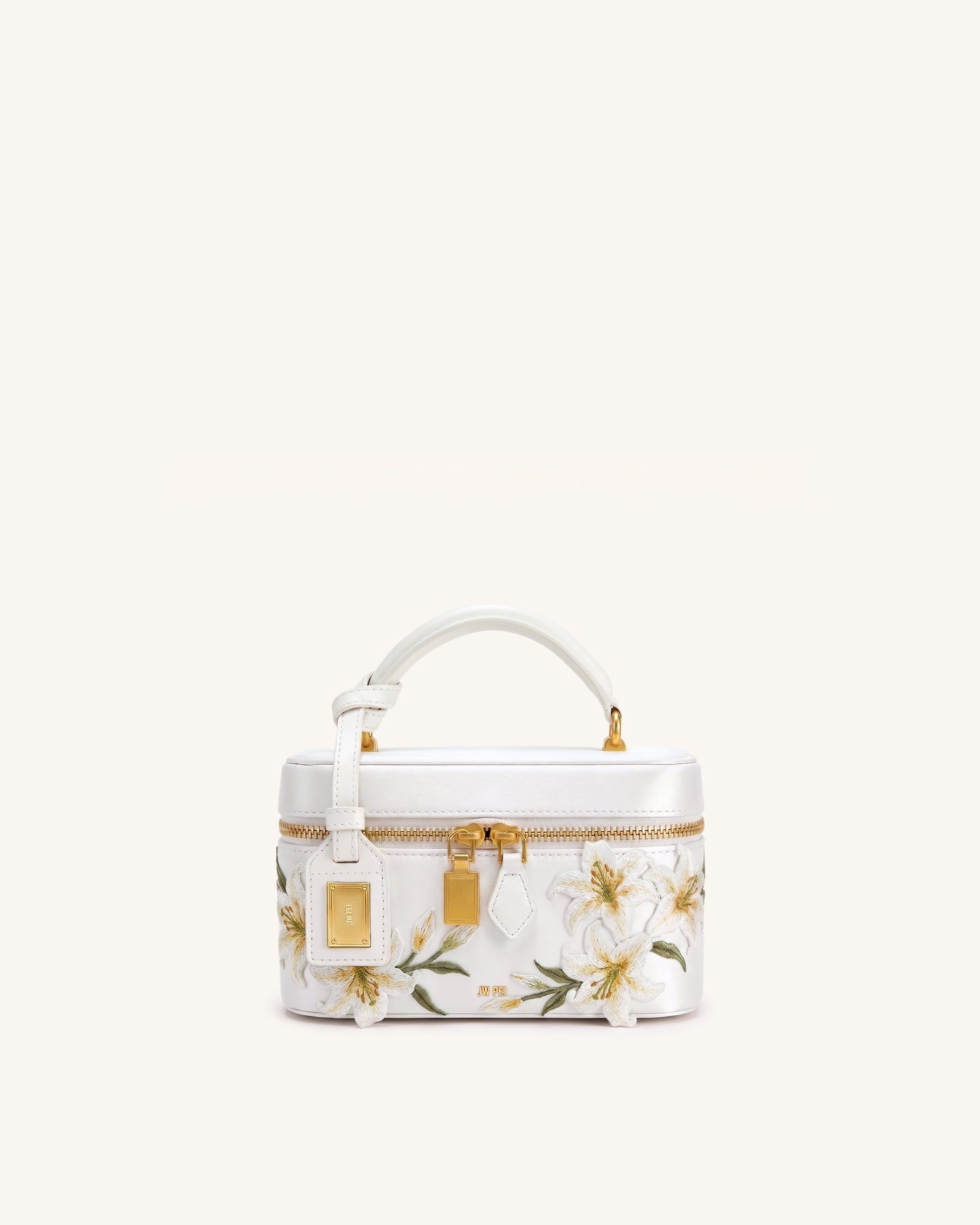 Cleo Embroidered Box Shape Top Handle Bag - Snow White – JW PEI UK