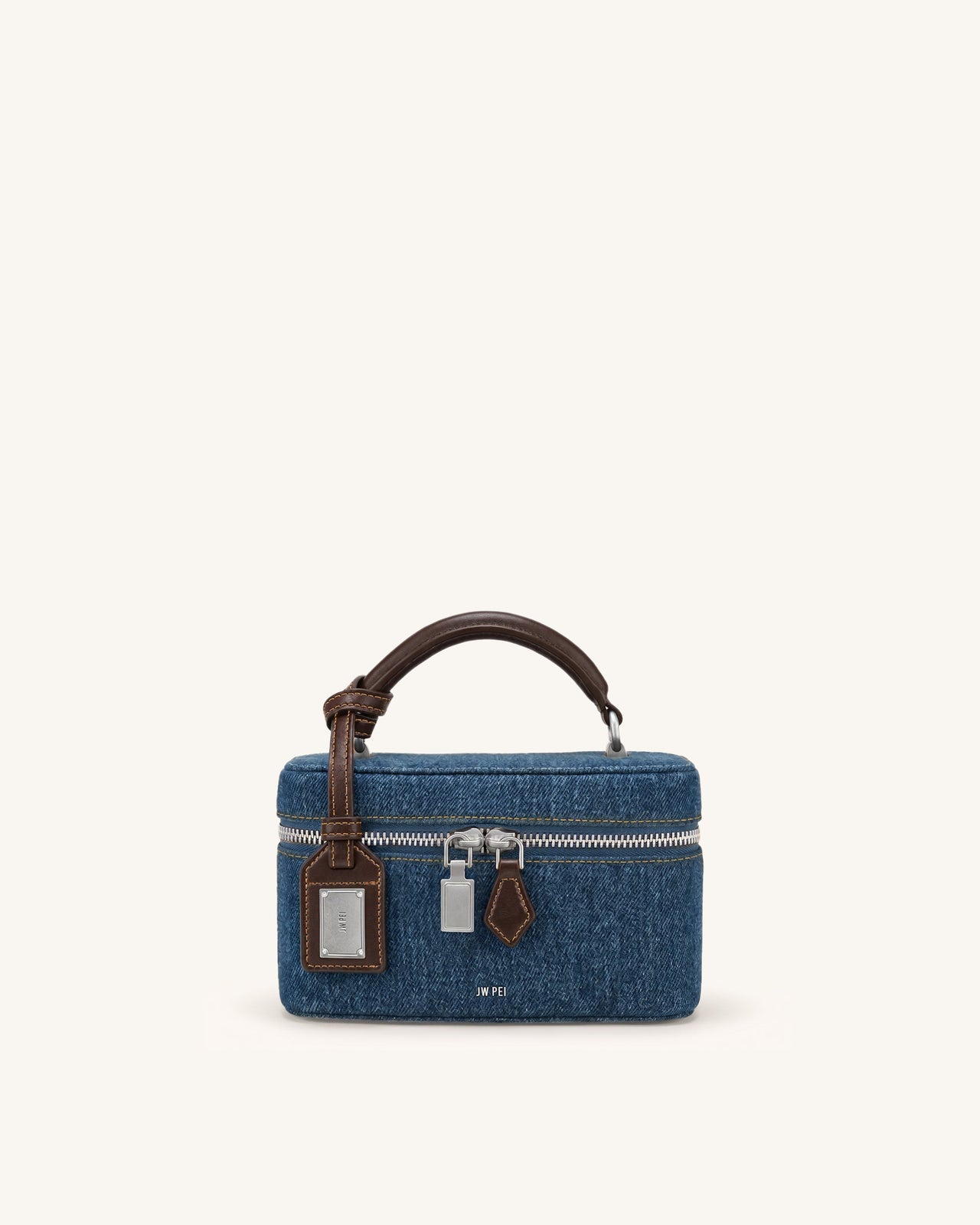 Cleo Box Shape Top Handle Bag - Dark Blue Denim – JW PEI UK