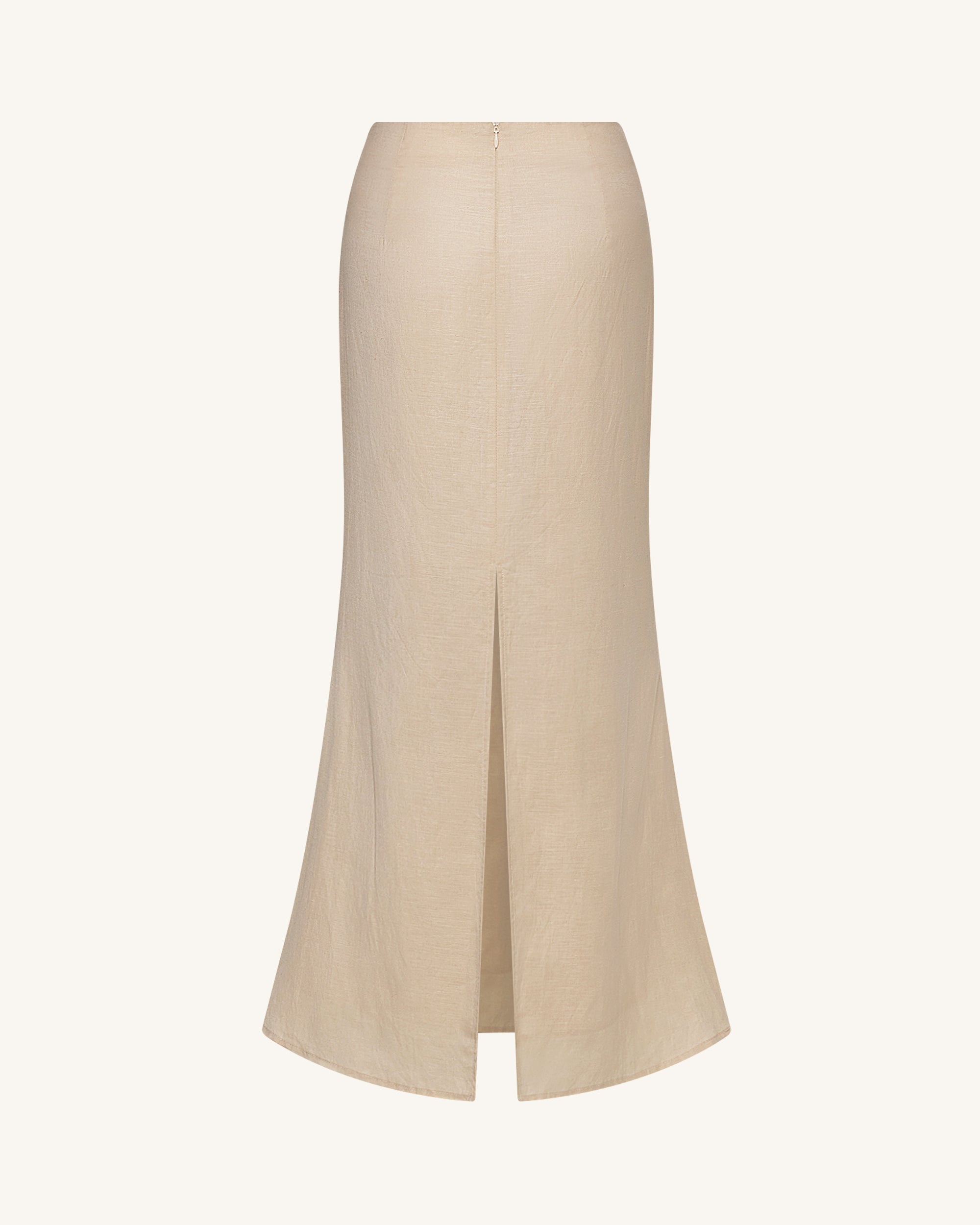 Linen Corded Embroidery Maxi Skirt - Natural - JW PEI UK